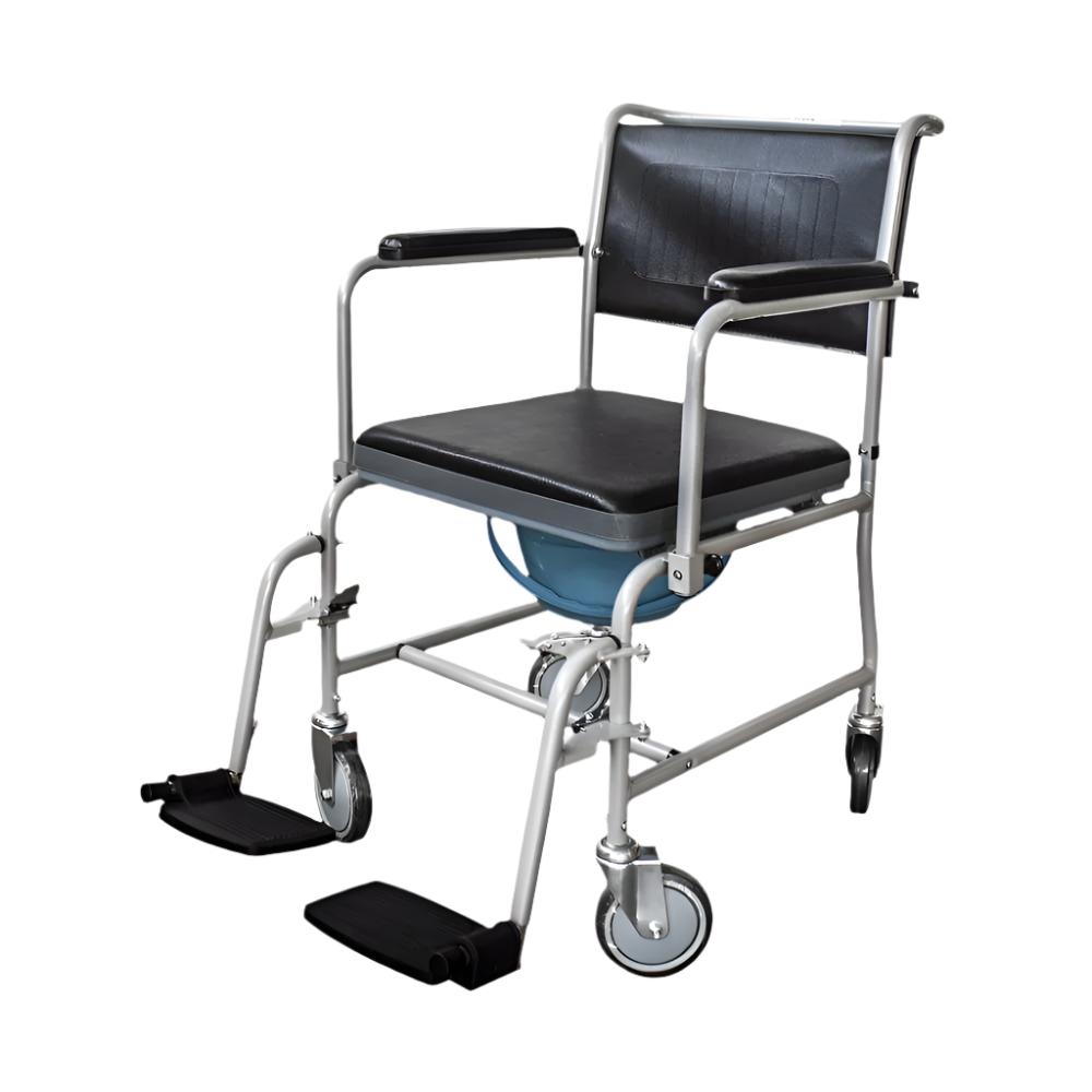 Sedia a rotelle con WC | Comoda wc |Braccioli pieghevoli | Poggiapiedi ...